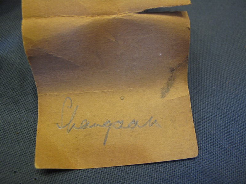Brown paper label (view 3) - Five Hundred Year Archive